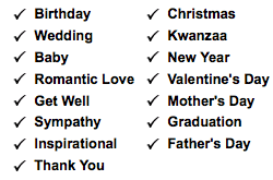 types of cards - JonMar Greeting Cards