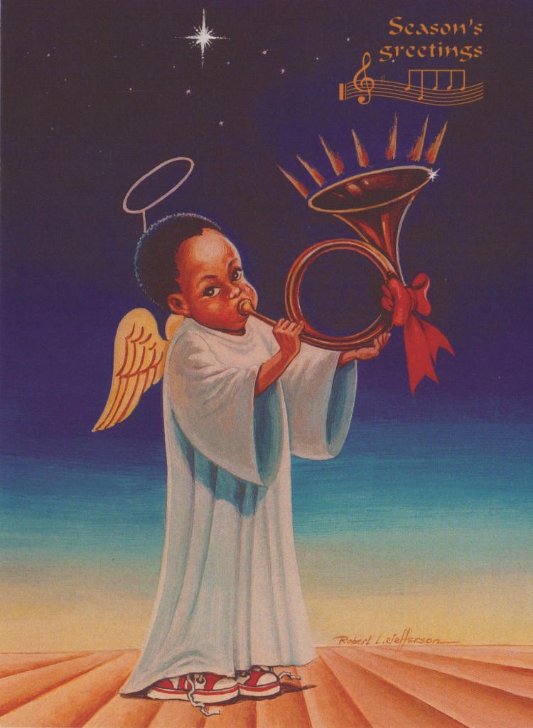 C23 - Little Brown Angel - Christmas Card - JonMar Greeting Cards